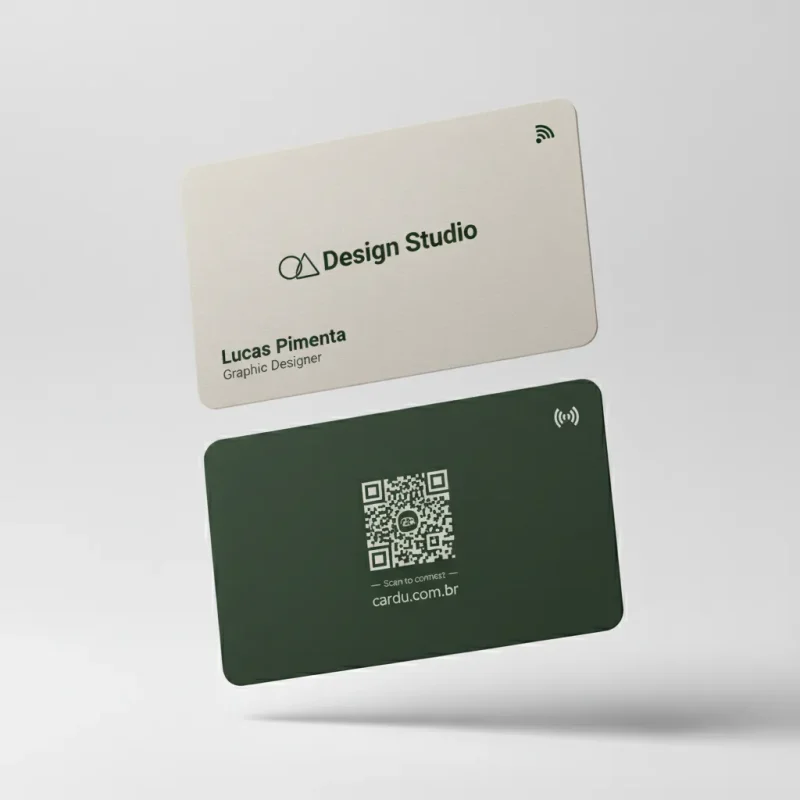 Cartão de Visita Digital NFC e QR Code para designer grafico - Cardu