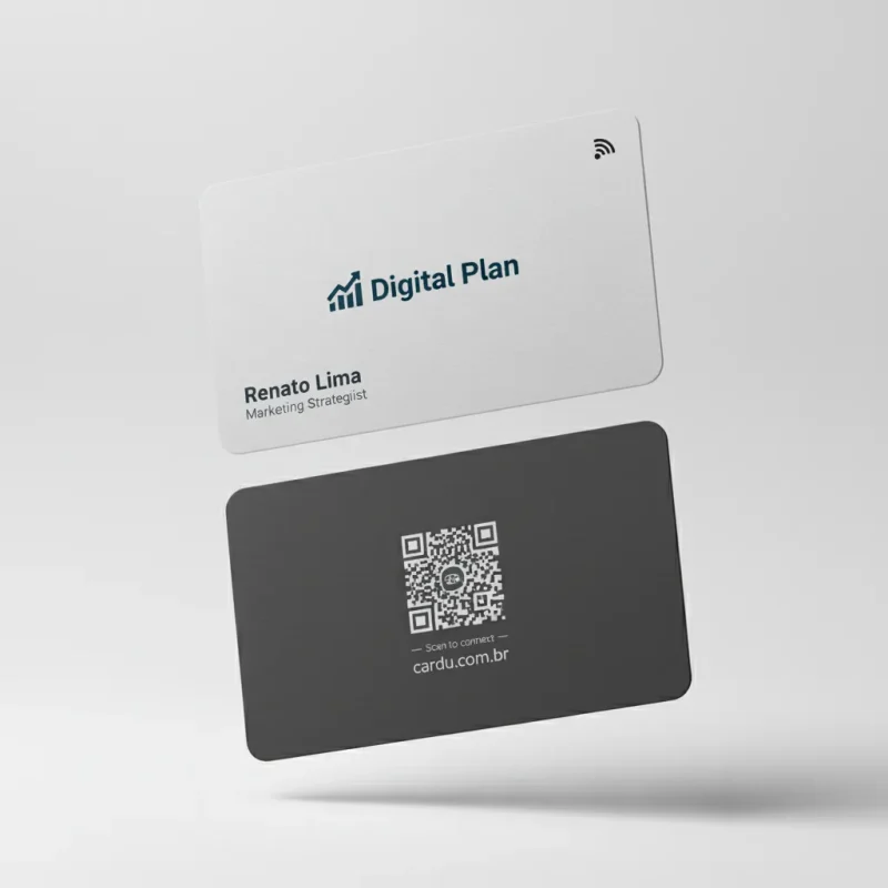 Cartão de Visita Digital NFC e QR Code para estrategista de marketing ...
