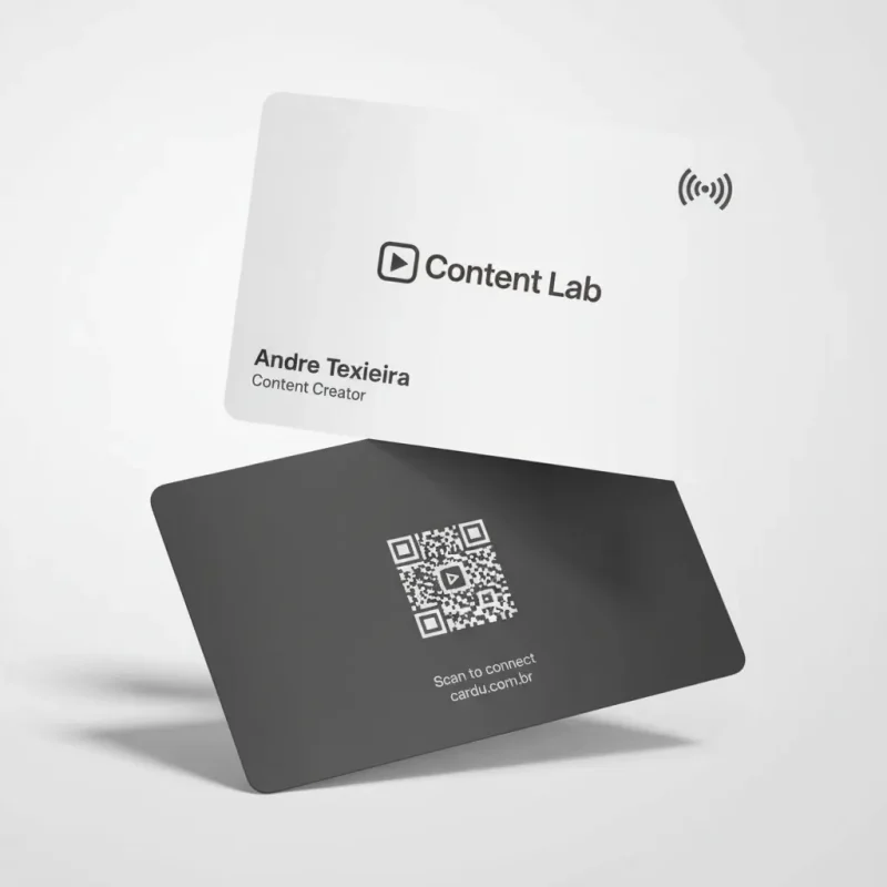 Cartão de Visita Digital NFC e QR Code para produtor de conteudo ...