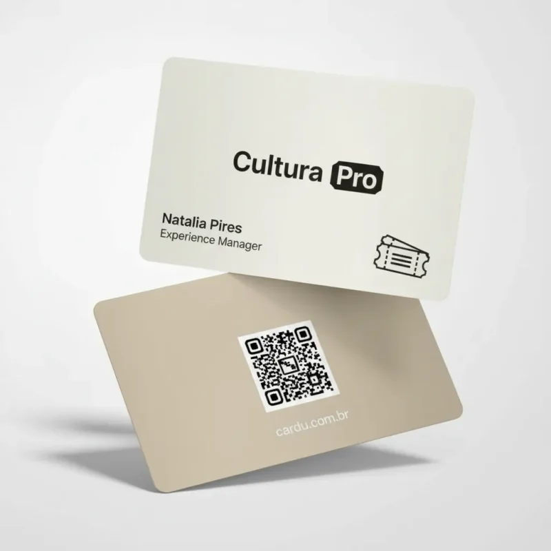Cartão de Visita Digital com NFC e QR Code para empresa de experiencias ...