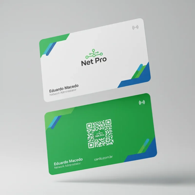 Cartão de Visita digital com NFC e QR Code para administrador de redes ...